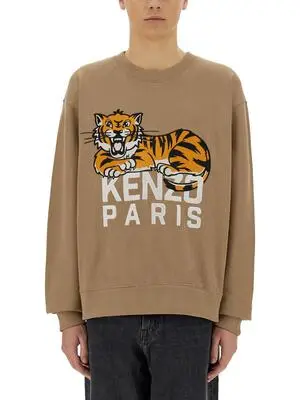 Kenzo Kenzo Men Happy Tiger Sweatshirt Cream