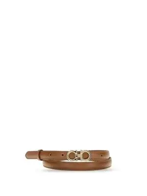 FERRAGAMO Gancini Leather Belt - Cream