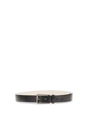 Brunello Cucinelli Carved Leather Belt With Shimmering Buckle - Black