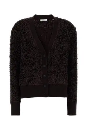 FERRAGAMO Dark Boucle Cardigan - Brown