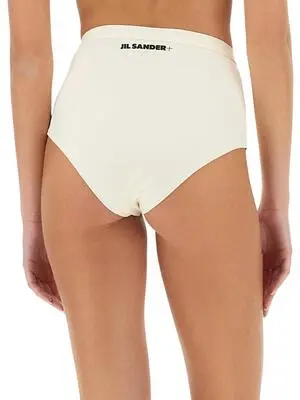 JIL SANDER Bikini Briefs With Logo - Cream