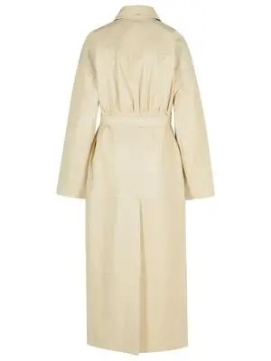 Sportmax Leather Trench Coat - Cream