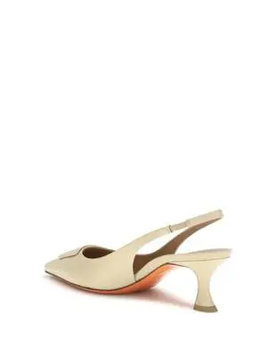 Santoni Taylor Slingback Pumps - Cream