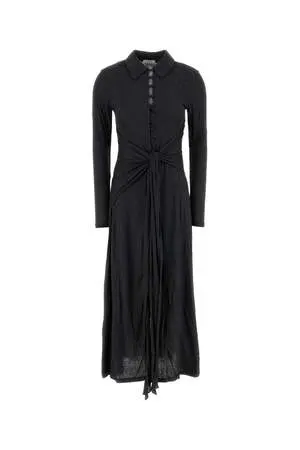 GANNI Dark Grey Jersey Shirt Dress - Gray