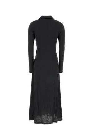 GANNI Dark Grey Jersey Shirt Dress - Gray