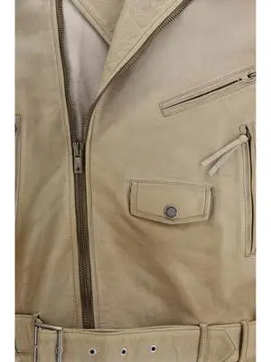 GOLDEN GOOSE Journey Leather Jacket - Cream
