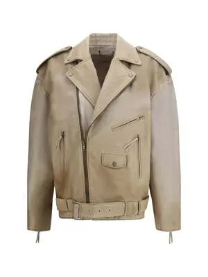 GOLDEN GOOSE Journey Leather Jacket - Cream