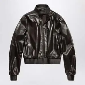 Gucci Soft Nappa Leather Bomber Jacket In Dark - Brown