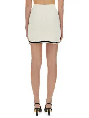 SELF-PORTRAIT Jacquard Skirt With Bow