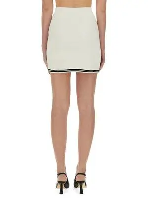 SELF-PORTRAIT Jacquard Skirt - Cream
