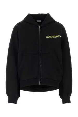 Balenciaga Cotton Oversize Sweatshirt - Black