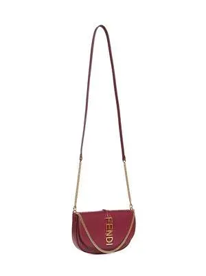 Fendi Burgundy Fendigraphy Wallet On Chain Wallet - Multicolor