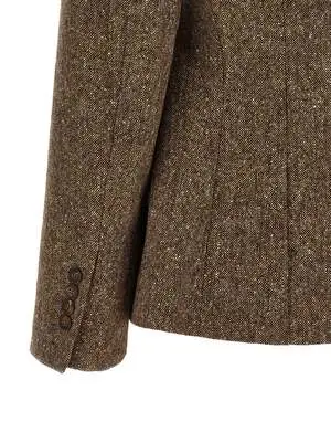 Brunello Cucinelli Donegal Wool Double-breasted Blazer