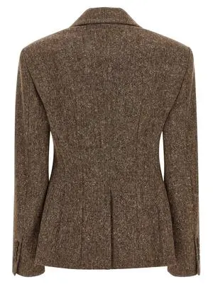 Brunello Cucinelli Donegal Wool Double-breasted Blazer