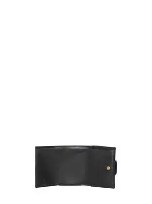 Fendi Micro Trifold Wallet In Ff Leather - Multicolor