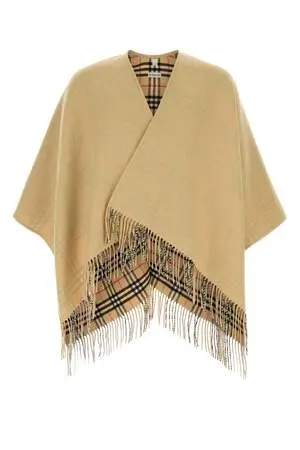 Burberry Beige Wool Reversibile Cape - Brown