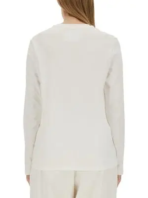 JIL SANDER Logo Long Sleeve T-shirt - White