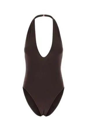 Zimmermann Chocolate Stretch Viscose Luca Bodysuit - Brown