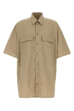 Balenciaga Cappuccino Tech Fabric Oversize Shirt - Brown