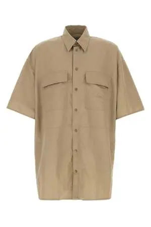 Balenciaga Cappuccino Tech Fabric Oversize Shirt - Brown