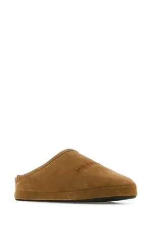 Balenciaga Camel Suede Alaska Ankle Slippers