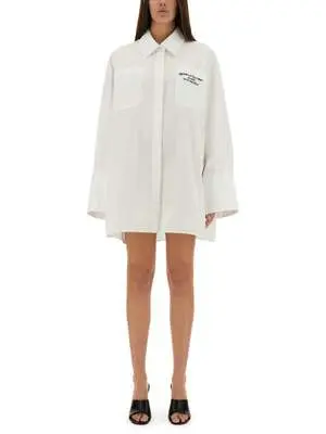 Off-White Oversized Poplin Shirt - White