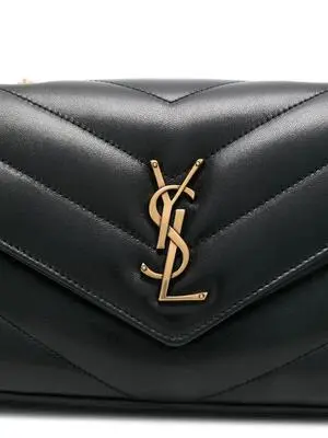 Saint Laurent Loulou Small Bag In Matelassé Lambskin - Black