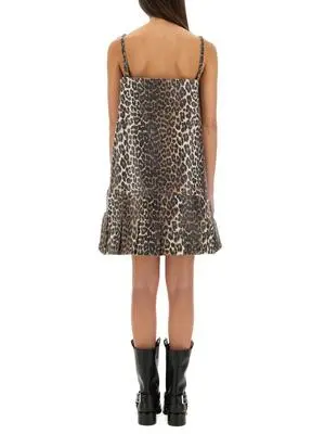 GANNI Animal Pattern Dress