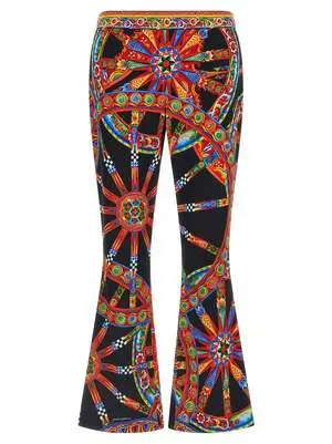 Dolce & Gabbana Carretto Silk Flared Pants - Multicolor