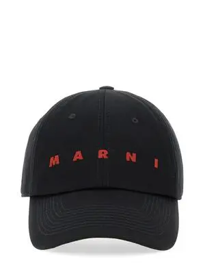 Marni Baseball Hat With Logo - Black