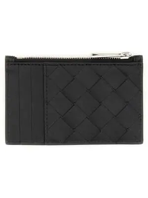 Bottega Veneta Woven Card Holder With Zipper