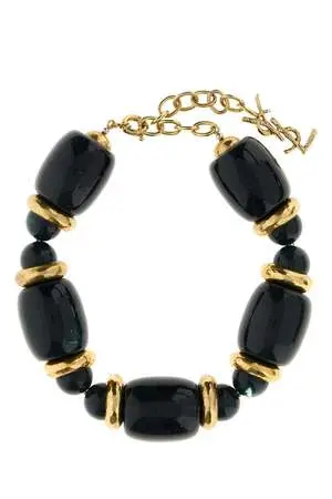 Saint Laurent Two-tone Resin And Metal Necklace - Multicolor