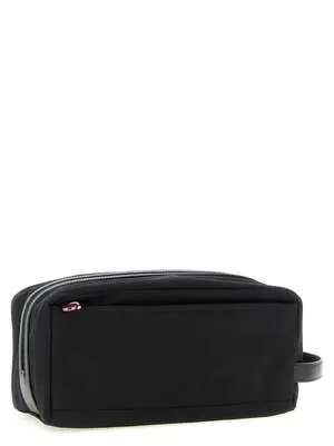 Kiton Metallic Logo Toiletry Bag - Black
