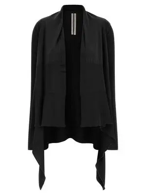 Rick Owens Cotton Wrap Cardigan - Black