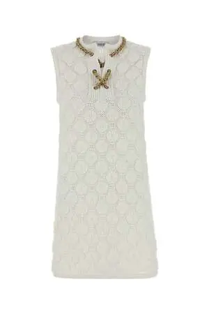 Burberry Stretch Crochet Dress - White