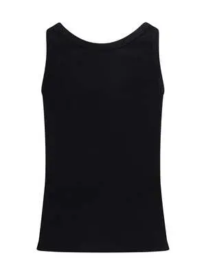 Versace Cotton Rib Stretch Tank Top - Black