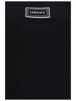 Versace Cotton Rib Stretch Tank Top - Black