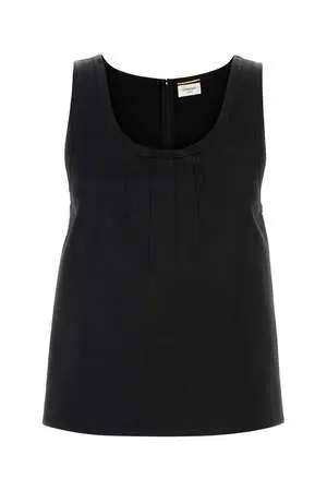 Saint Laurent Satin Tank Top - Black