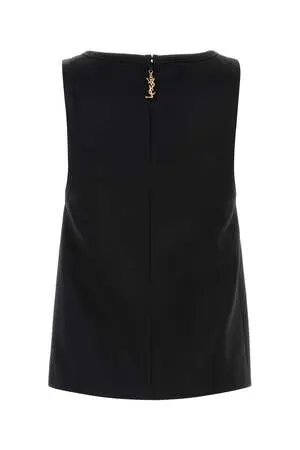 Saint Laurent Satin Tank Top - Black