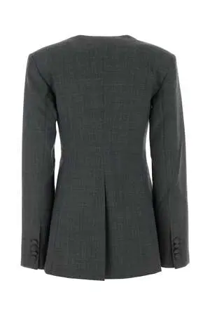 GANNI Grey Twill Blazer