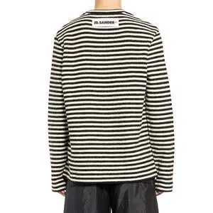 JIL SANDER Striped Wool Compact Jersey T-shirt