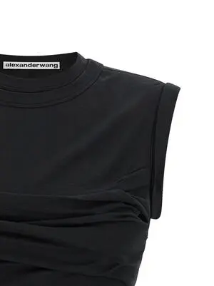 Alexander Wang Twisted Bust Layered Tank Top - Black