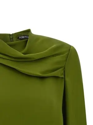 TOM FORD Draped Neck Blouse - Green