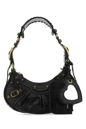Balenciaga Leather Le Cagole Xs Shoulder Bag - Black