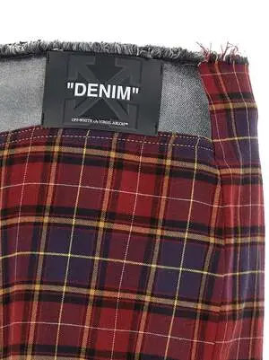 Off-White Patchwork Midi Skirt - Multicolor