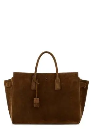 Saint Laurent Camel Suede Sac De Jour Shopping Bag - Brown