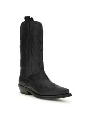 GANNI Embroidered Western Boots