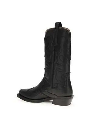 GANNI Embroidered Western Boots