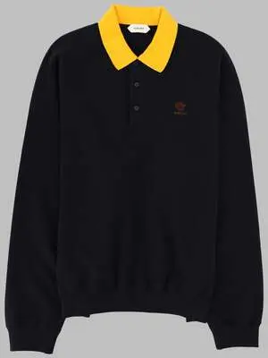 Versace Felpa Con Colletto Polo E Logo - Blue