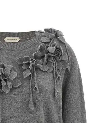 Alberta Ferretti Embroidered Flower Sweater